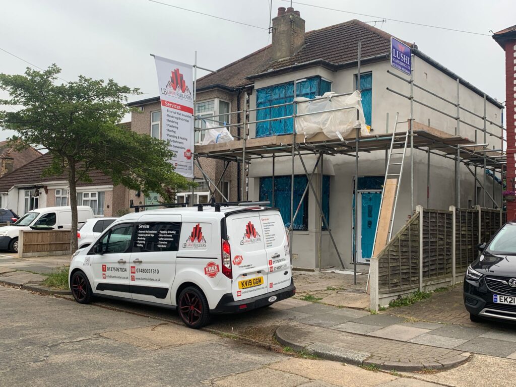 Southend on sea-render only with silicone white finish coat - Liam Builders